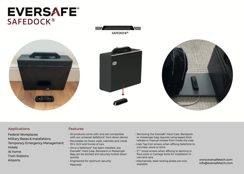 Secure Hard Gun Case with Integrated SafeDock Base - McLean Corp USA